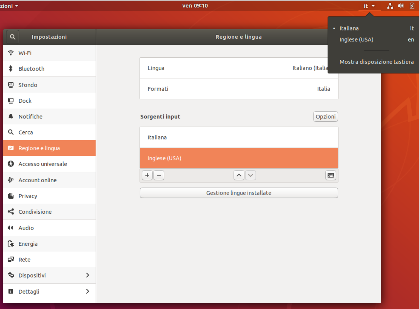 Impostare la tastiera italiana su linux - ubuntu - Informaticappunti